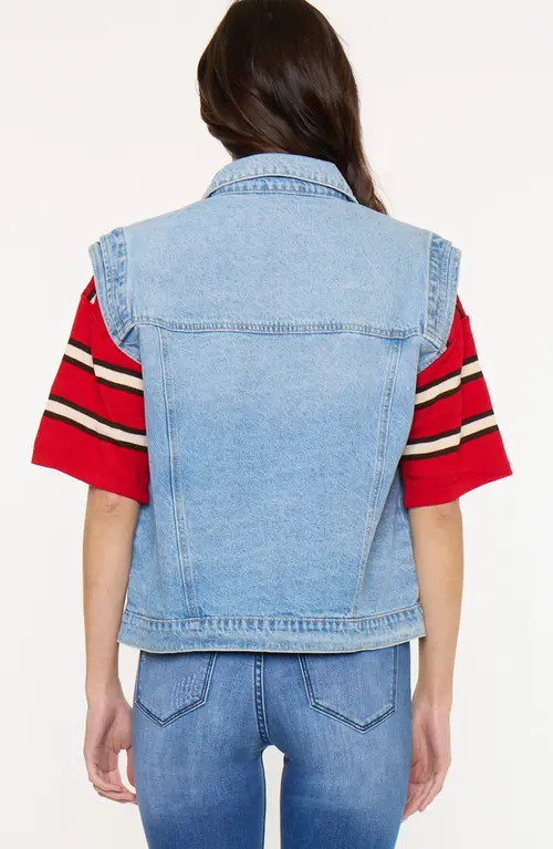 KANCAN Joey Oversized Denim Vest - Medium Wash