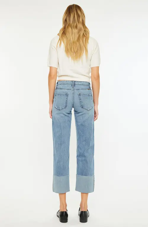 KANCAN Margret Mid-rise Cropped Wide-leg Jeans