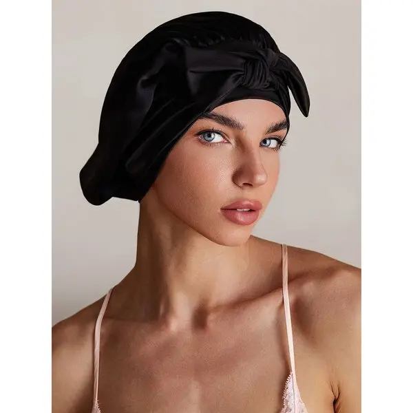 SILKSILKY Bowknot Tie Bonnet - Black