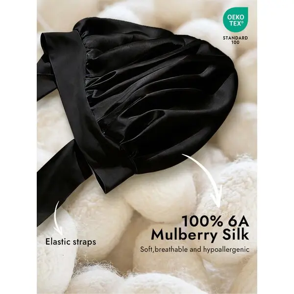 SILKSILKY Bowknot Tie Bonnet - Black