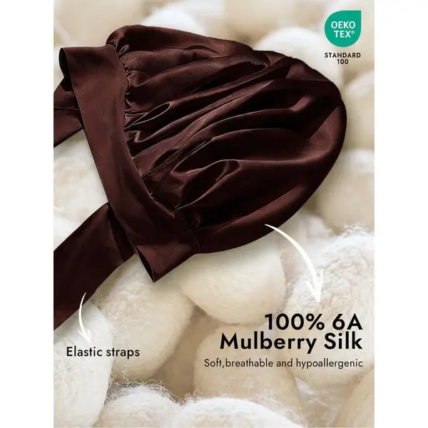 SILKSILKY Bowknot Tie Bonnet - Coffee
