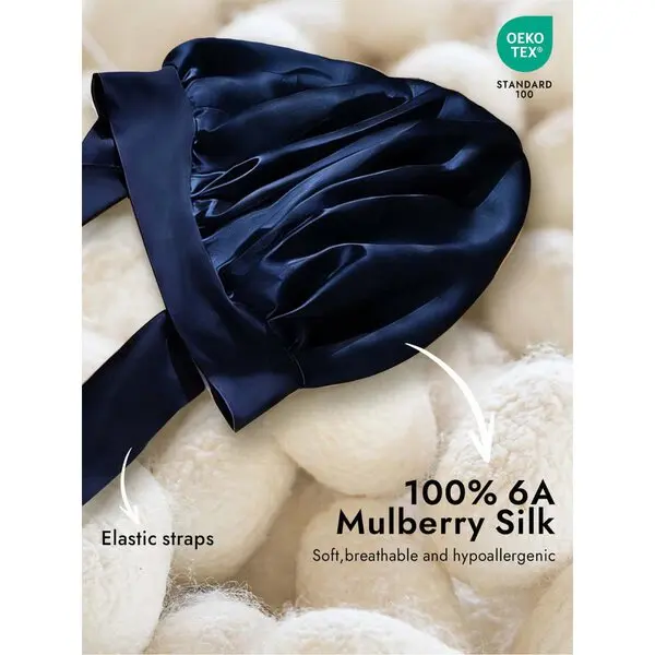 SILKSILKY Bowknot Tie Bonnet - Darkblue