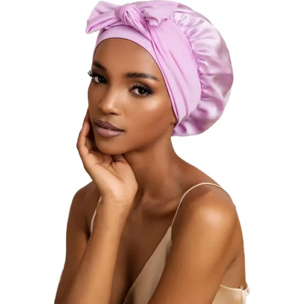 SILKSILKY Bowknot Tie Bonnet - Lavender