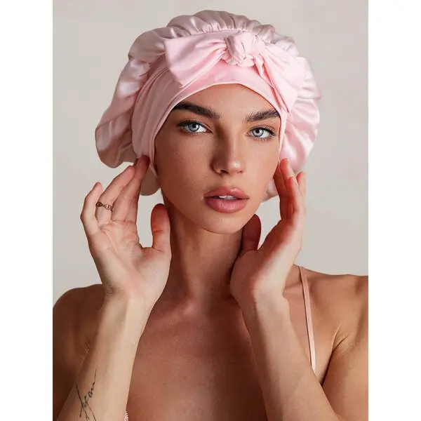 SILKSILKY Bowknot Tie Bonnet - Lightpink