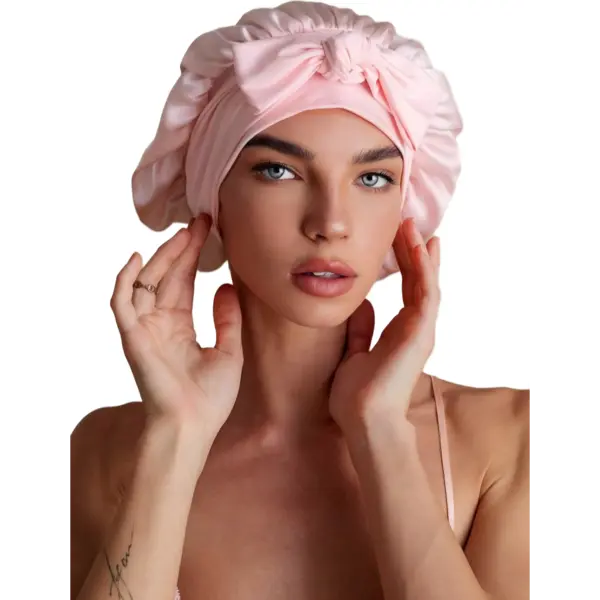 SILKSILKY Bowknot Tie Bonnet - Lightpink