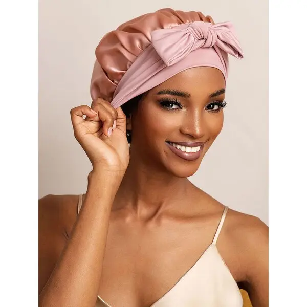 SILKSILKY Bowknot Tie Bonnet - Pink