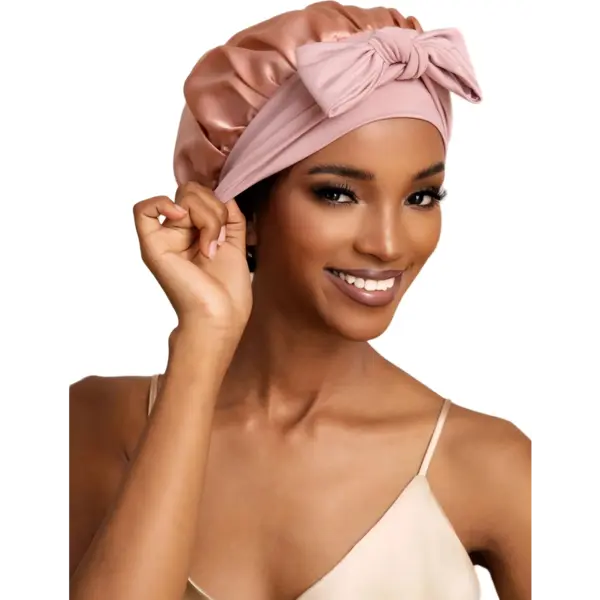 SILKSILKY Bowknot Tie Bonnet - Pink