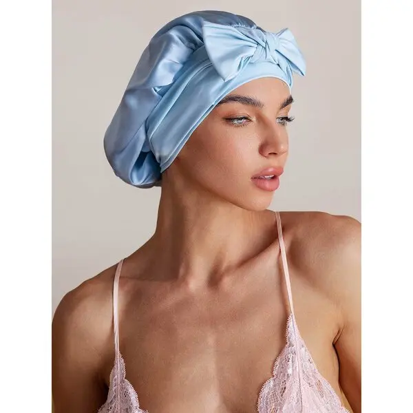 SILKSILKY Bowknot Tie Bonnet - Skyblue