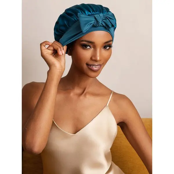 SILKSILKY Bowknot Tie Bonnet - Teal