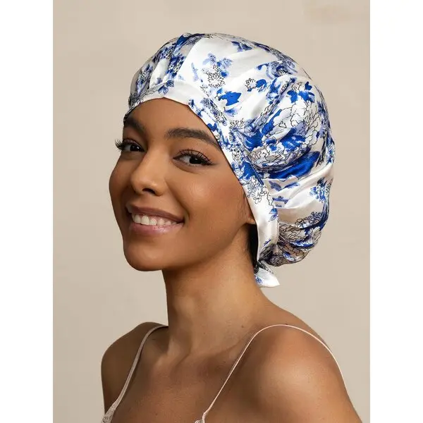 SILKSILKY Pure Silk Ribbon Bonnet - Bluepeony