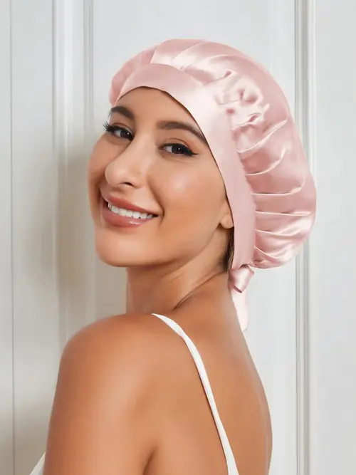 SILKSILKY Pure Silk Ribbon Bonnet - Pink