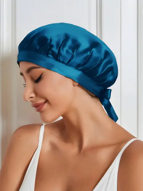 SILKSILKY Pure Silk Ribbon Bonnet - Teal