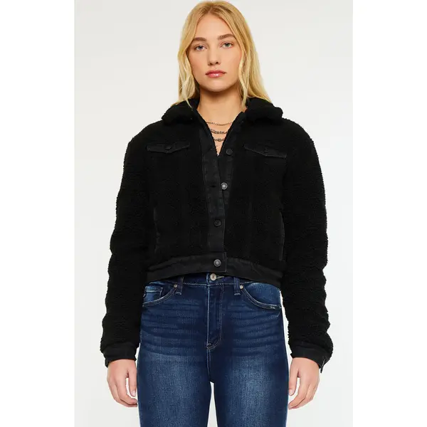 KANCAN Monet Cropped Jacket - Black