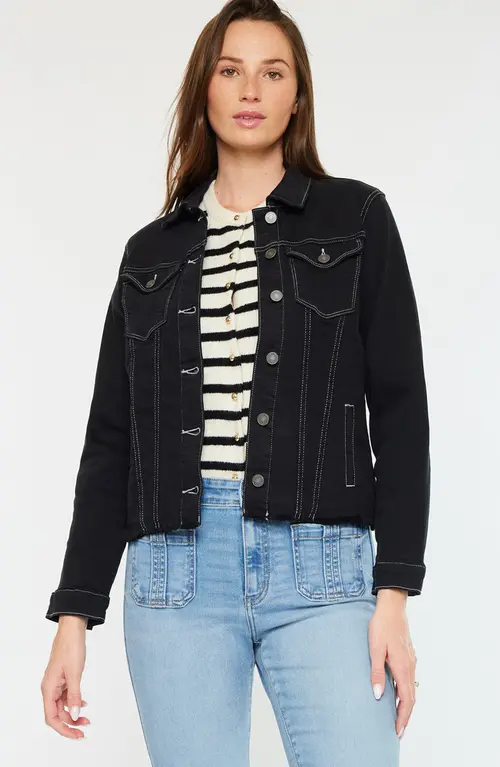 KANCAN Jane Denim Trucker Jacket - Black