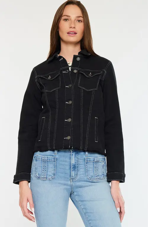 KANCAN Jane Denim Trucker Jacket - Black