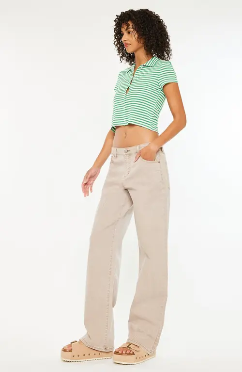 KANCAN Penny Low Slung Baggy Jeans - Tan