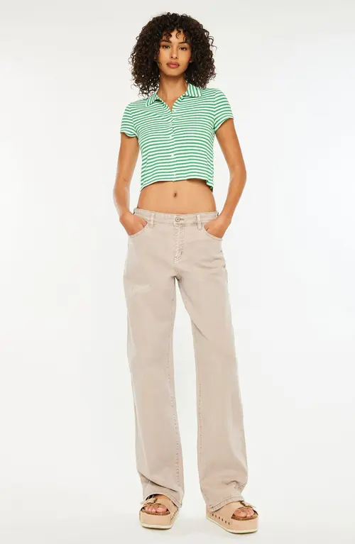 KANCAN Penny Low Slung Baggy Jeans - Tan