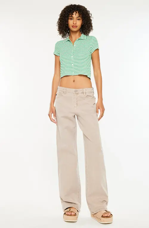 KANCAN Penny Low Slung Baggy Jeans - Tan