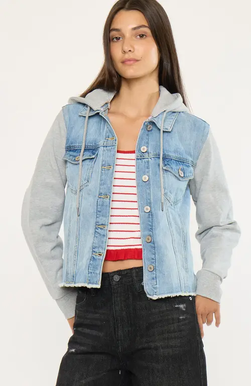 KANCAN Denim Hoodie Jacket - Medium Wash