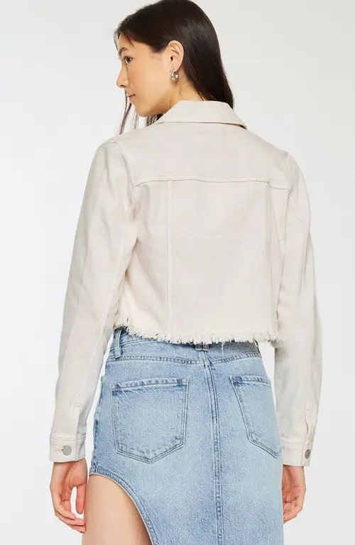 KANCAN Cropped Denim Jacket - Ecru