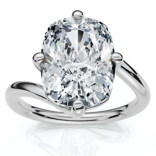 BLISS DIAMOND 4ct Atelier Solitaire Diamond Engagement Ring - 14k White Gold
