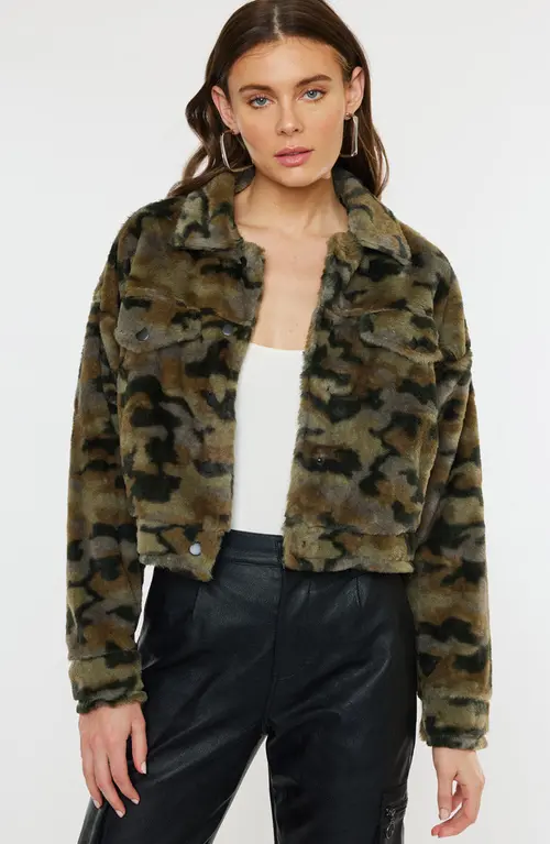 KANCAN Jax Camo Faux Fur Jacket