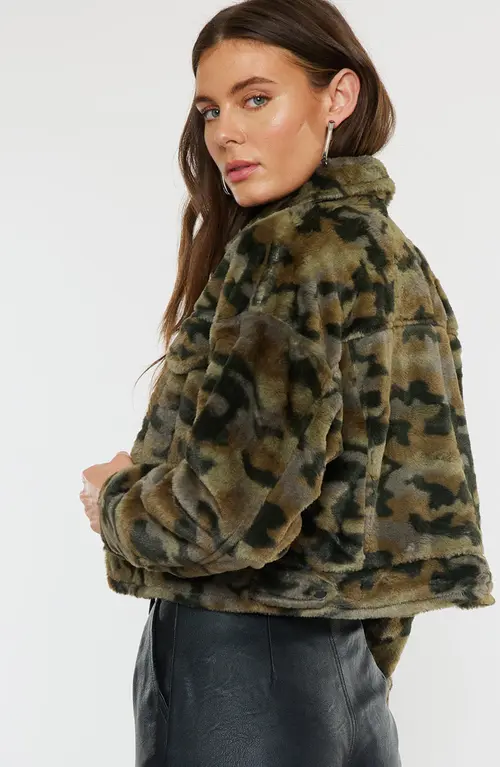 KANCAN Jax Camo Faux Fur Jacket