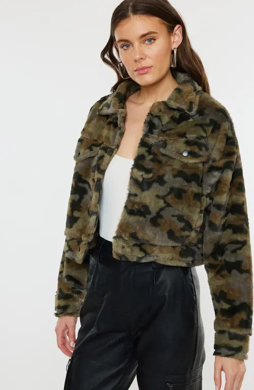KANCAN Jax Camo Faux Fur Jacket