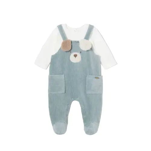 MAYORAL Corduroy Teddy Romper - Blue