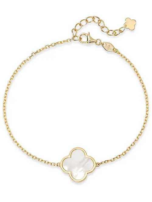 DEVATA Clover Charm Bracelet - Yellow Gold