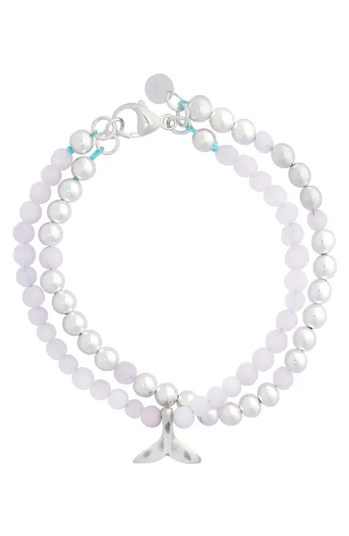 EMMA RAE Sterling "whale Tail" Double-wrap Bracelet - Silver