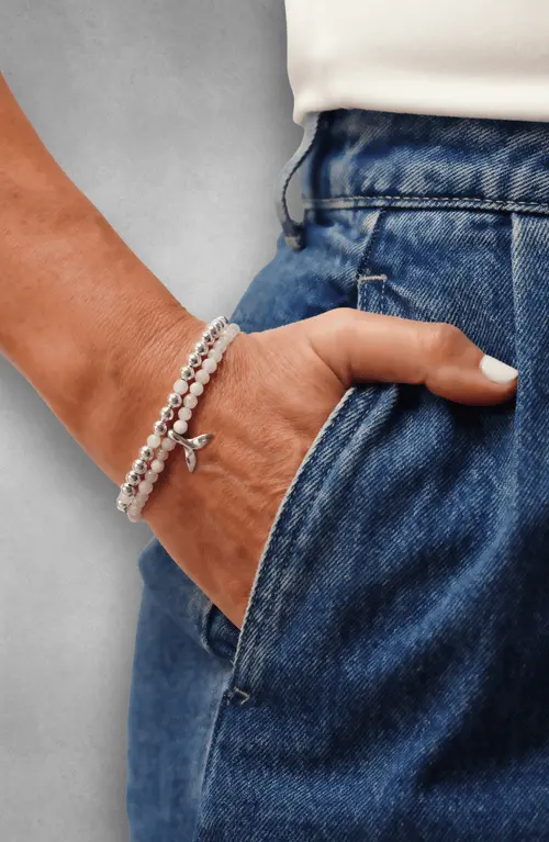 EMMA RAE Sterling "whale Tail" Double-wrap Bracelet