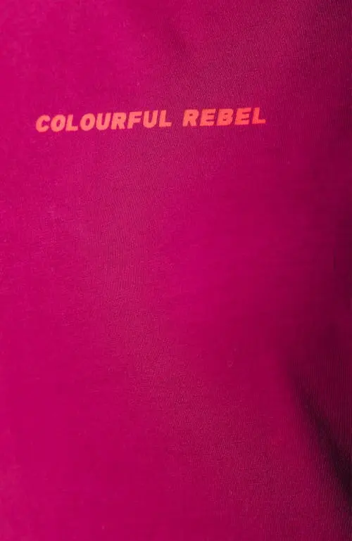 COLOURFUL REBEL Uni Logo Boxy Tee - Bordeaux