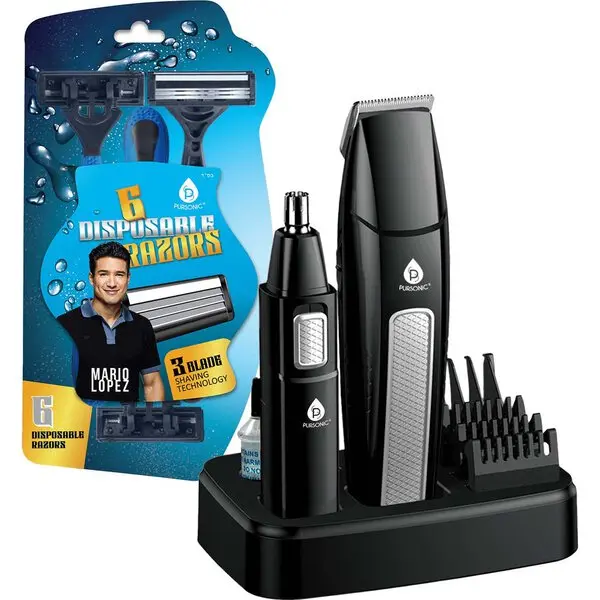 PURSONIC Mario Lopez Ultimate Grooming Set 10 Piece Hair - Black