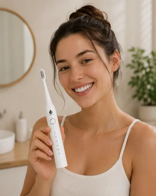 PURSONIC Usb Rechargeable Sonic Toothbrush With 12 Brush Heads