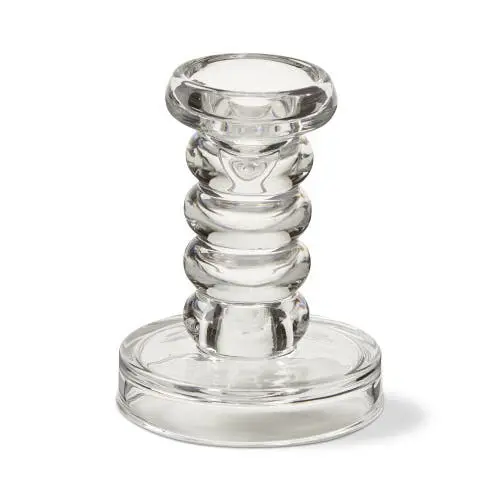 TAG Olsen Tealight Pillar Holder Large Glass Candle Holder - Clear