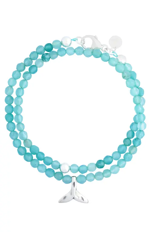 EMMA RAE Gemstone & Sterling "whale Tail" Bracelet