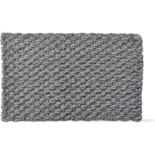 TAG Handwoven Grey Solid Rectangle Doormat For Indoor Outdoor