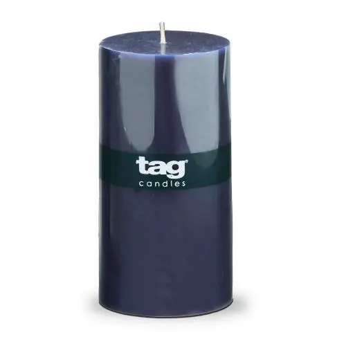 TAG Color Studio Navy Pillar Candle Smokeless 85 Hour Burn Time - Blue