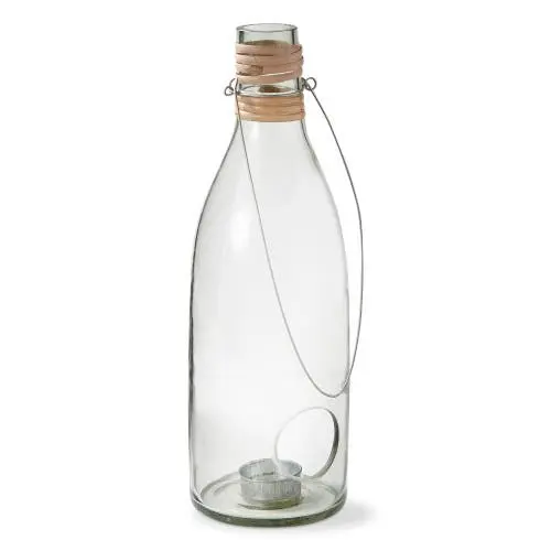 TAG Large Recycled Blown Glass Lantern Candle Holder