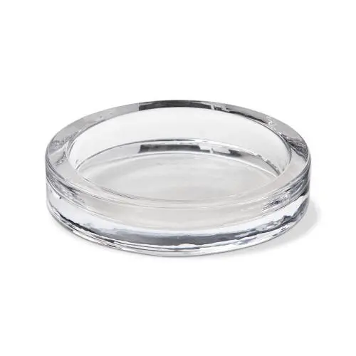 TAG Radiance Small Glass Pillar Candle Holders Set Decor - Clear