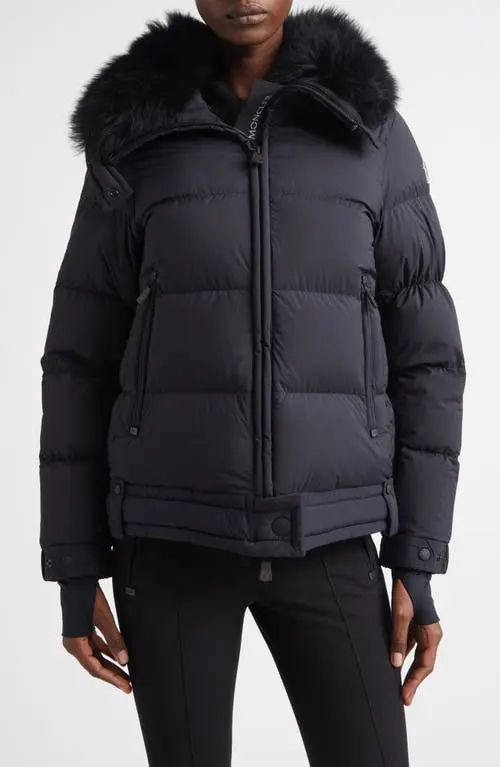 Moncler Arabbas Genuine Shearling Collar Down Jacket