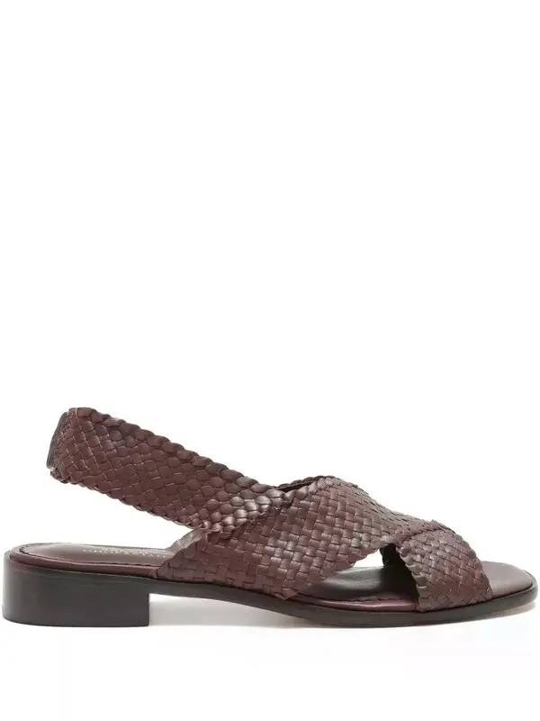 STUDIO CHOFAKIAN Woven Colonel Slides - Brown