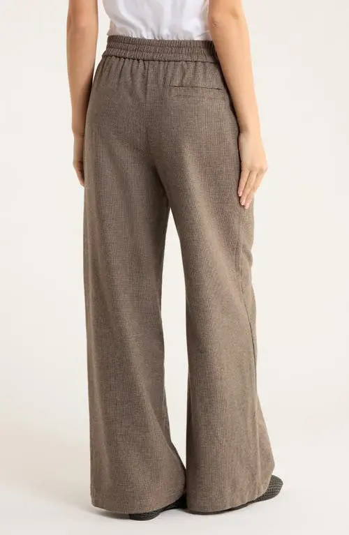 Marine Layer Allison Houndstooth Pull-on Wide Leg Moleskin Pants