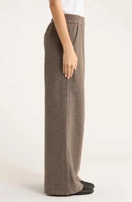 Marine Layer Allison Houndstooth Pull-on Wide Leg Moleskin Pants