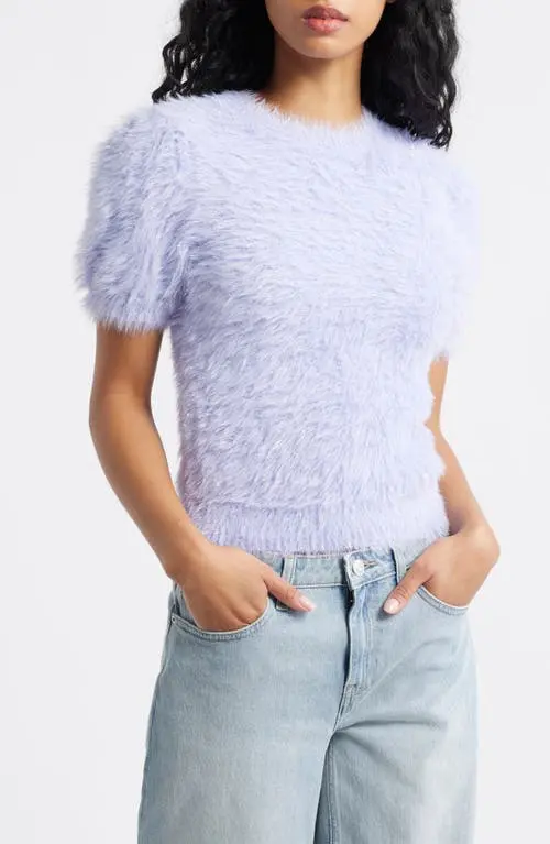 Bp. Metallic Fuzzy Sweater - Purple- Silver