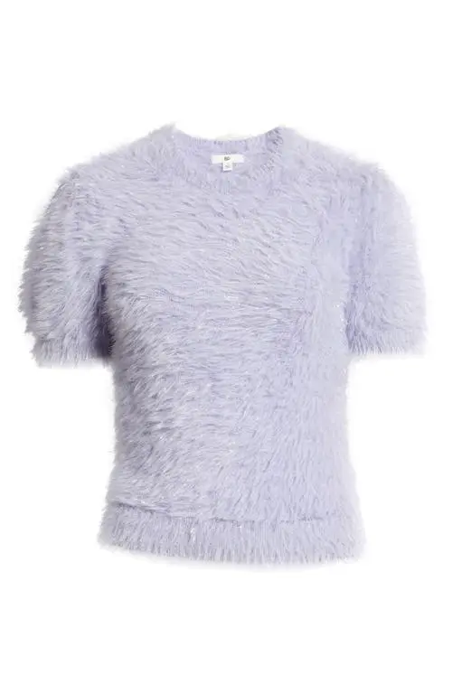 Bp. Metallic Fuzzy Sweater - Purple- Silver