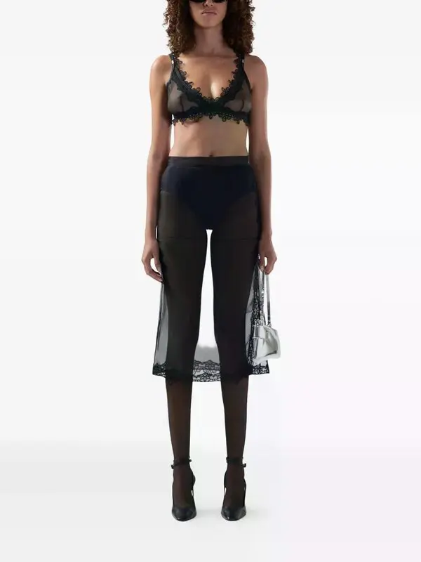 Gcds Lace-trimmed Knee-length Skirt
