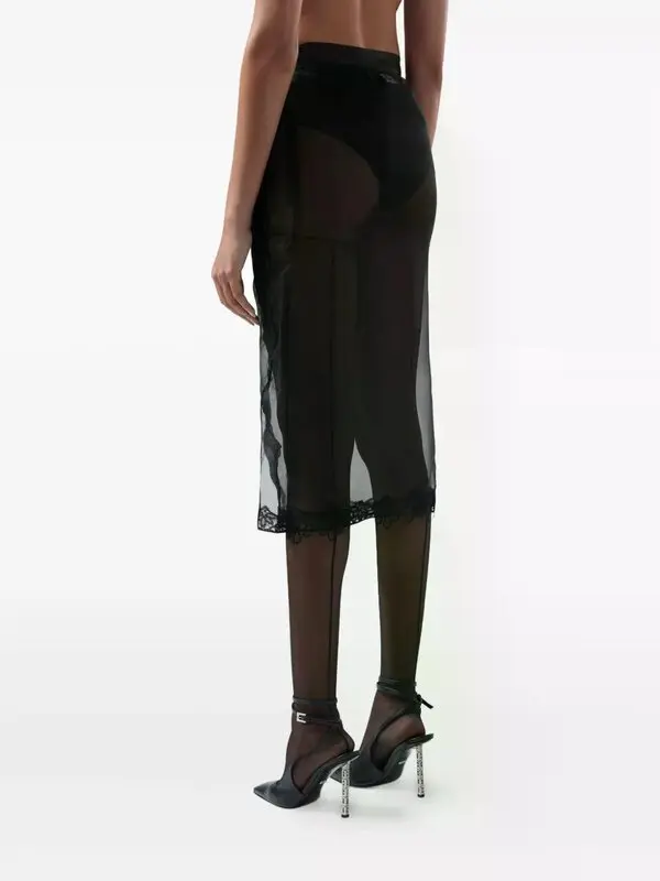 Gcds Lace-trimmed Knee-length Skirt