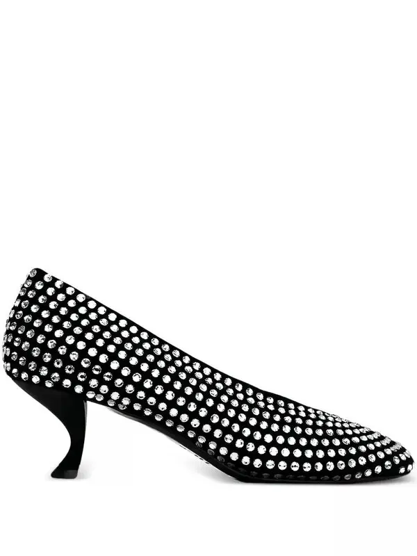 LA ROSE Crystal Embellished Pumps - Black